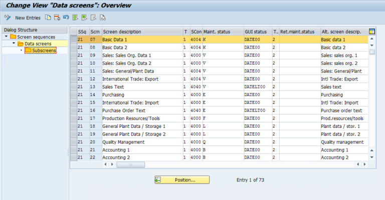 MATERIAL MASTER CUSTOMIZATION